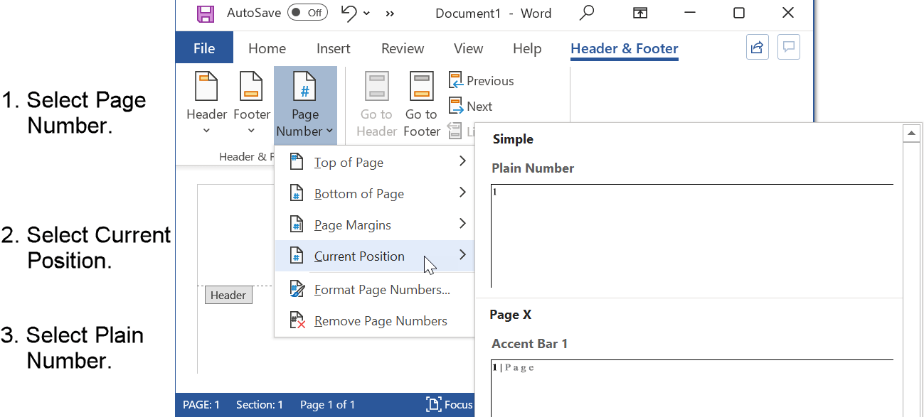 Title page in APA format using Microsoft Word