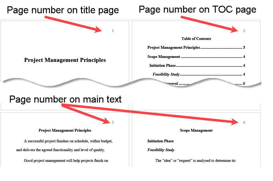 What does a table of contents in APA format look like?